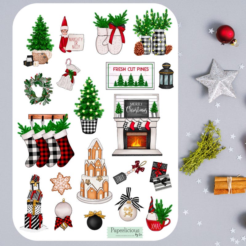 Christmas Stickers Sheet - Etsy
