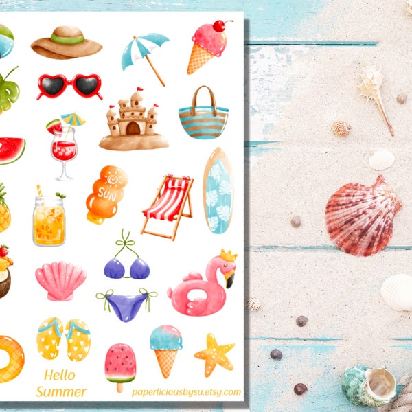 Summer Stickers - Etsy