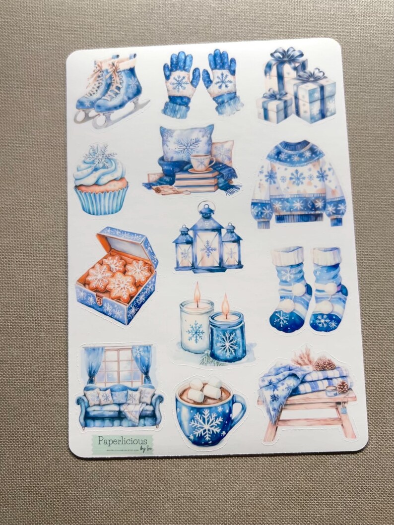 Frosty Winter Sticker Sheet, Frozen, Holiday, Cozy Winter, Hygge, Snow ...