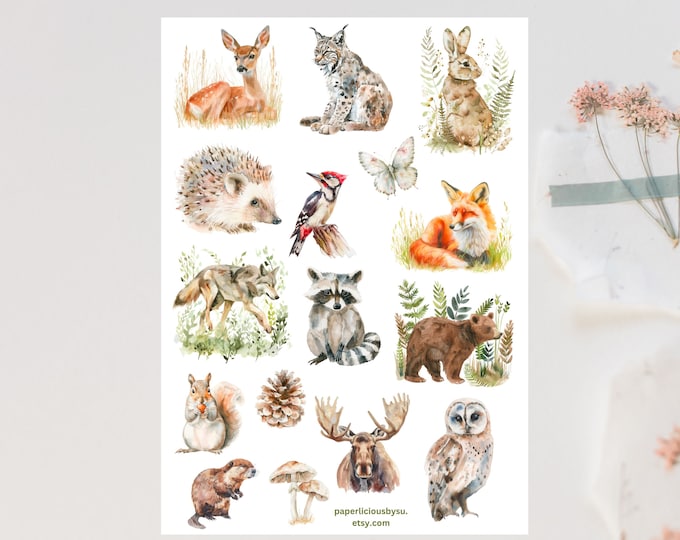 Vintage Woodland Winter Friends Sticker Pack. Cottagecore Stickers ...