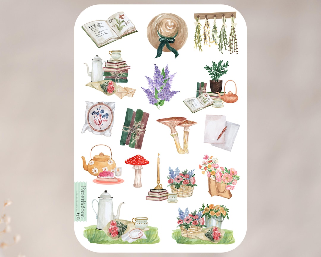Cottagecore Stickers, Country Cottage Stickers, Aesthetic, Summer ...