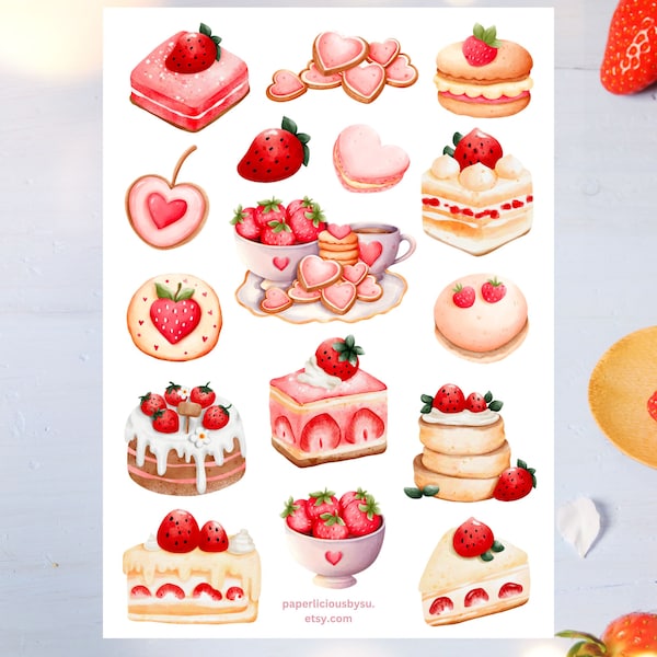 Strawberry Vinyl Sticker - Etsy
