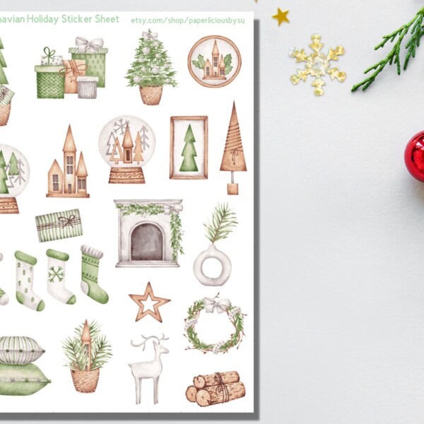 Christmas Stickers Sheet - Etsy