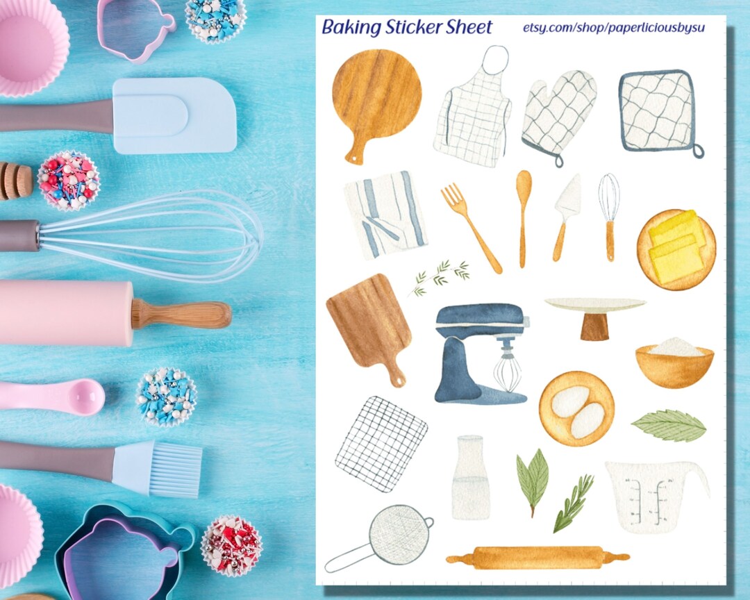 Baking Sticker Sheet - Baking Sticker, Planner Sticker, Bullet Journal ...