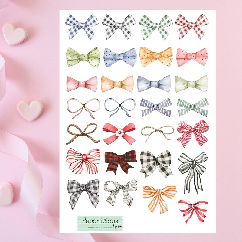 Bow Stickers - Etsy