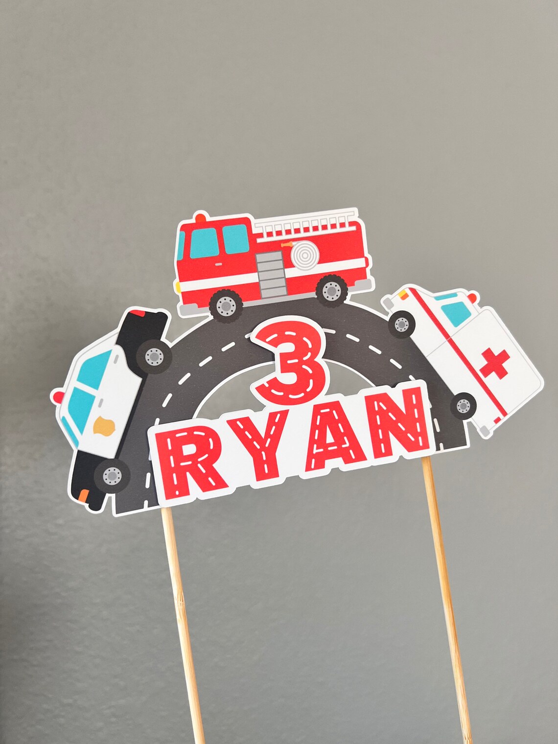 Personalized Rescue Vehicle Cake Topper Emergency Vehicle - Etsy
