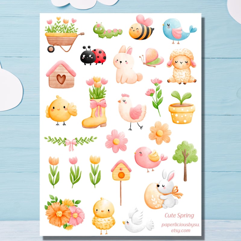 Spring Stickers - Etsy