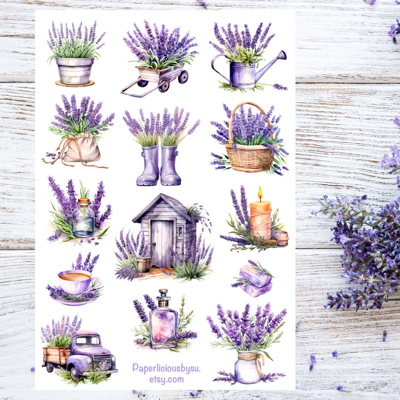 Aesthetic Lavender Stickers - Etsy