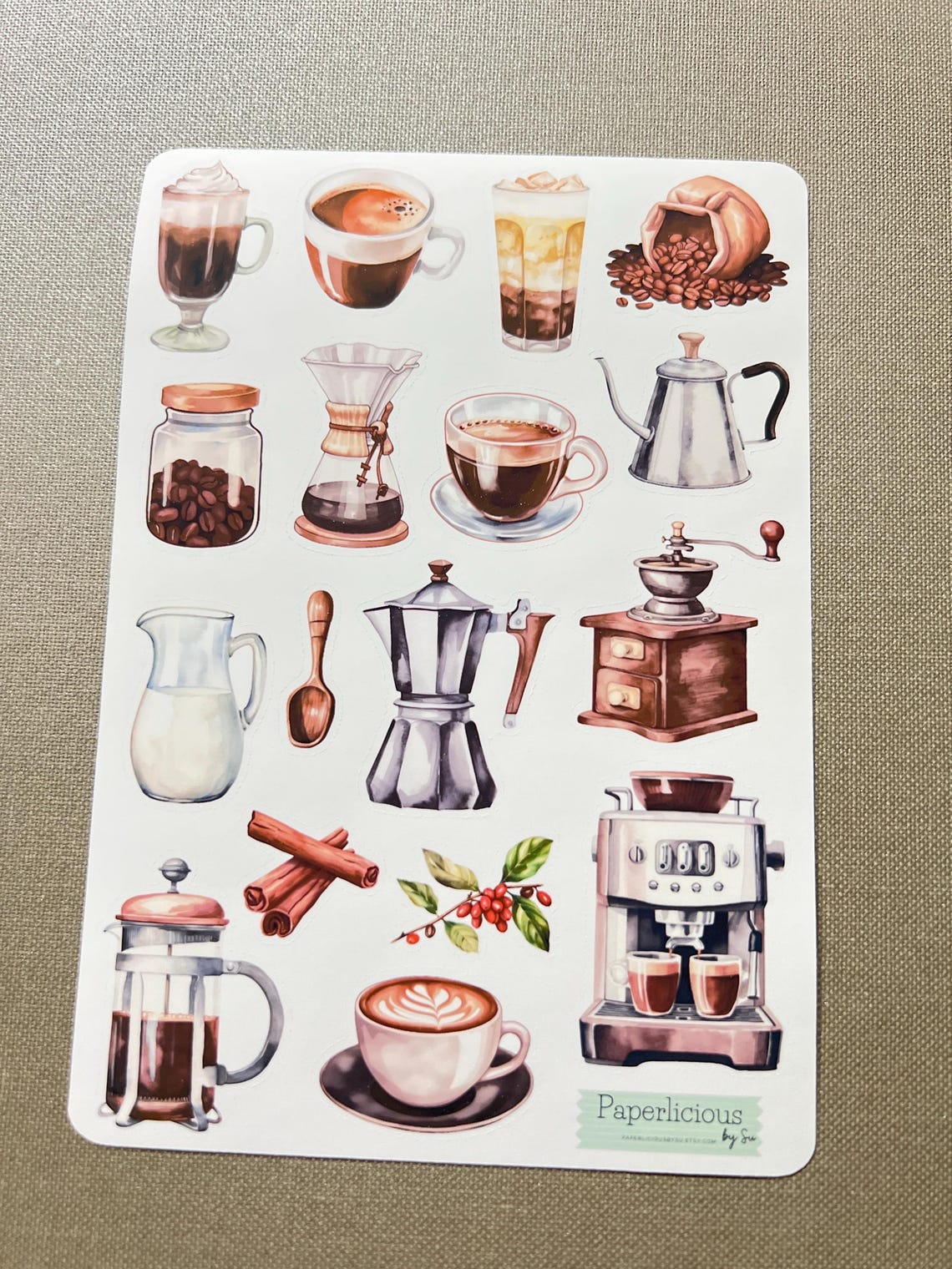 Coffee Sticker Sheet, Coffee Stickers, Coffee Lover, Latte, Cafe ...