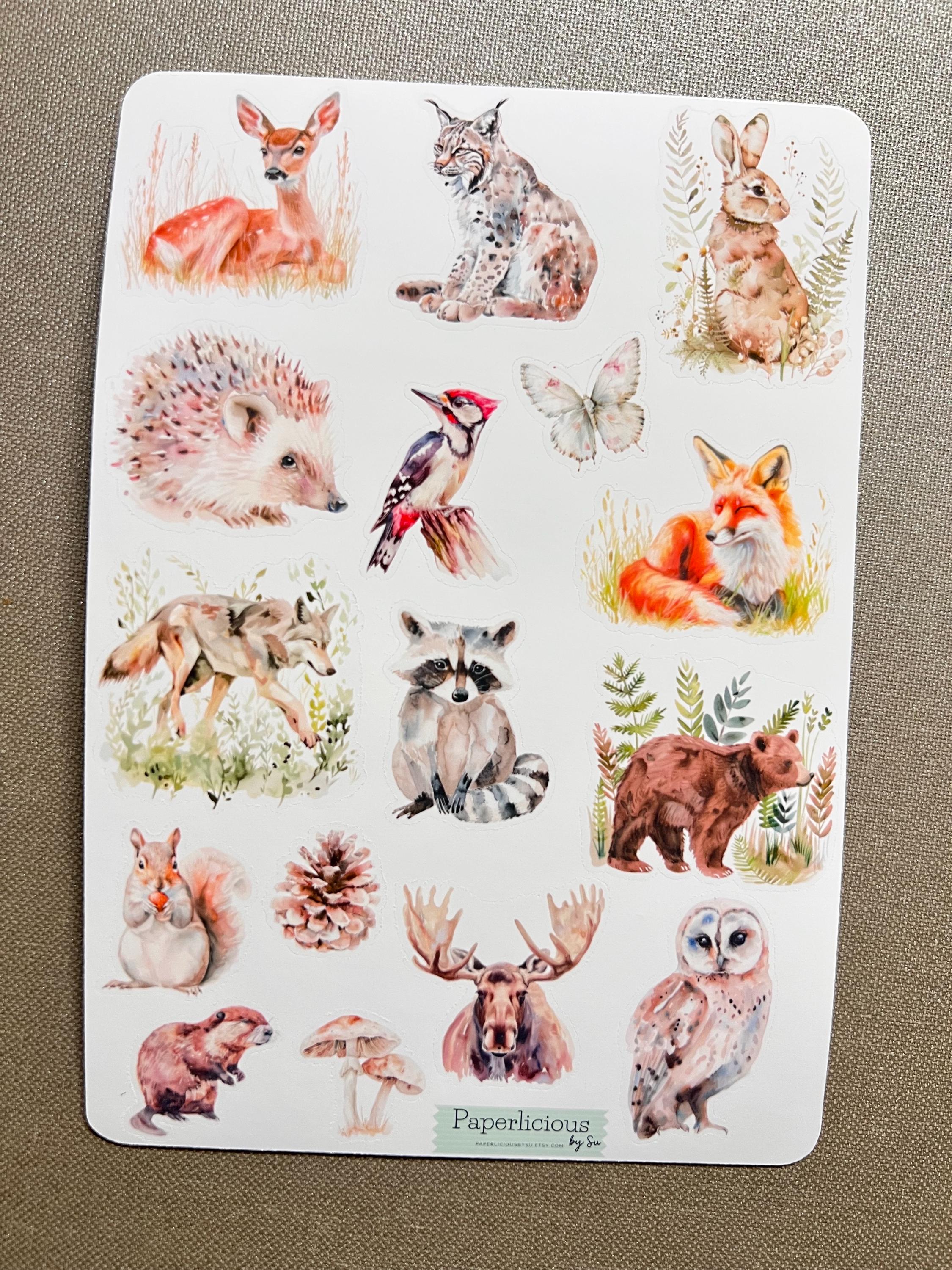 Forest Animal Sticker Sheet, Forest Stickers, Woodland Animals, Nature ...