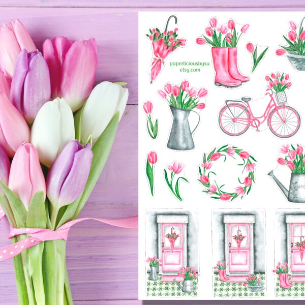 Tulip Stickers - Etsy