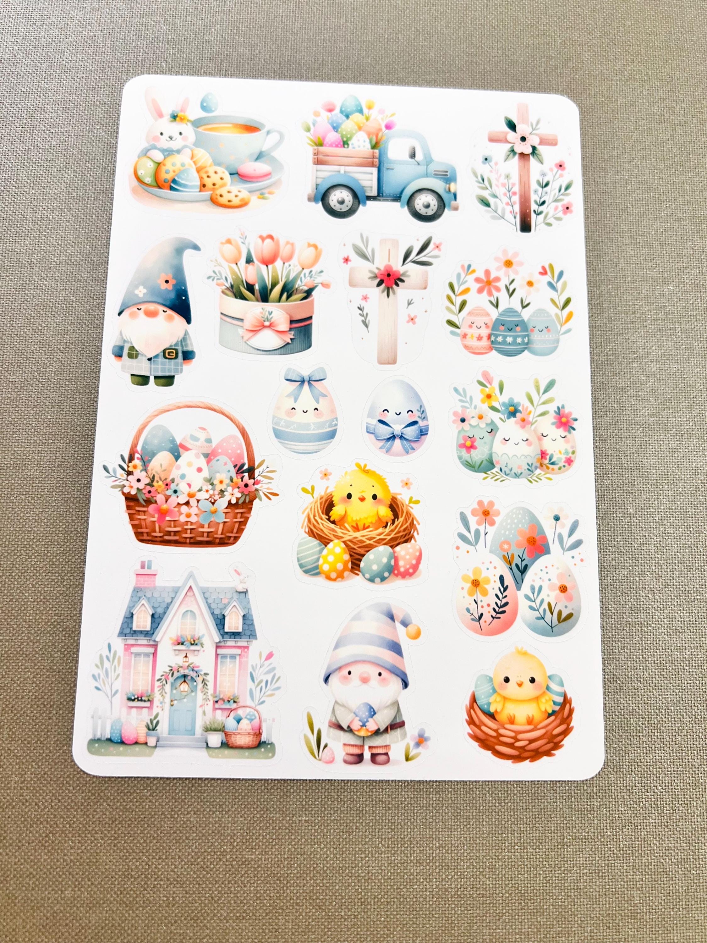 Pastel Easter Sticker Sheet, Easter Stickers, Happy Easter, Watercolor ...