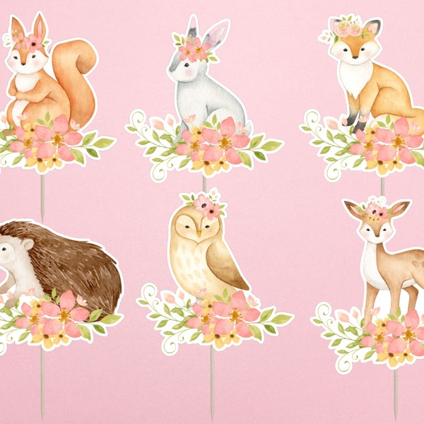 Woodland Cupcake Toppers - Etsy