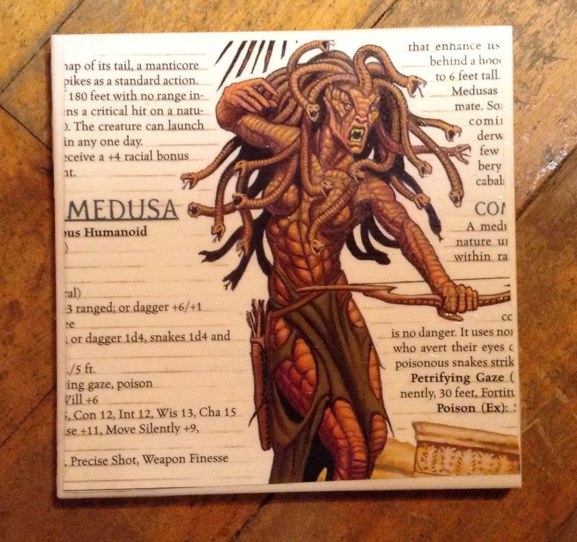Up-cycled Medusa Coaster From Dungeons and Dragons Monster - Etsy