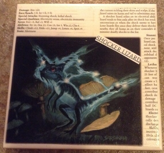 Up-cycled Oversize Shocker Lizard coaster coaster de Dungeons | Etsy