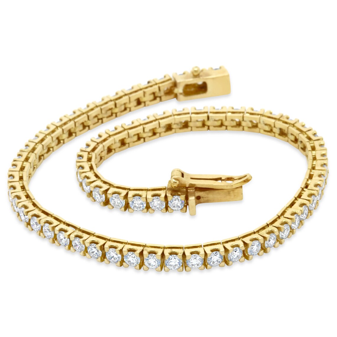 3 Carat Diamond Tennis Bracelet In Solid 18k Yellow Etsy