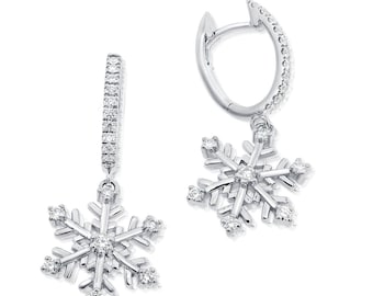 Diamond Snowflake Earrings - Etsy