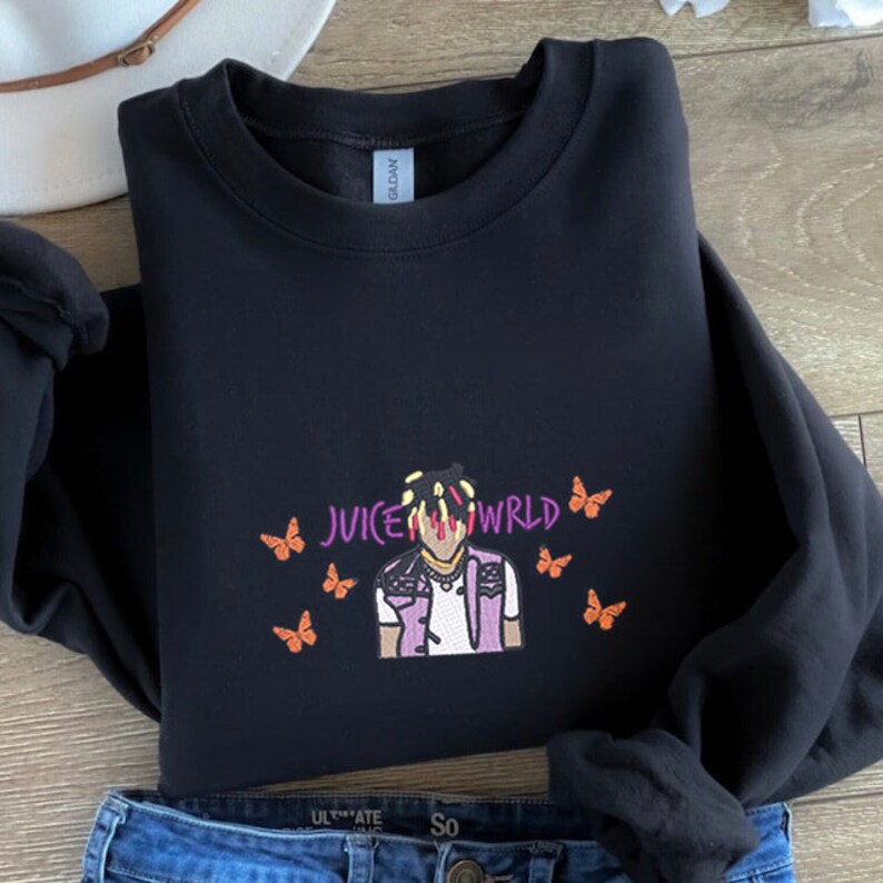 Juice WRLD Embroidered Sweatshirt, Juice RAPPER HOODIE, Hip Hop Style ...