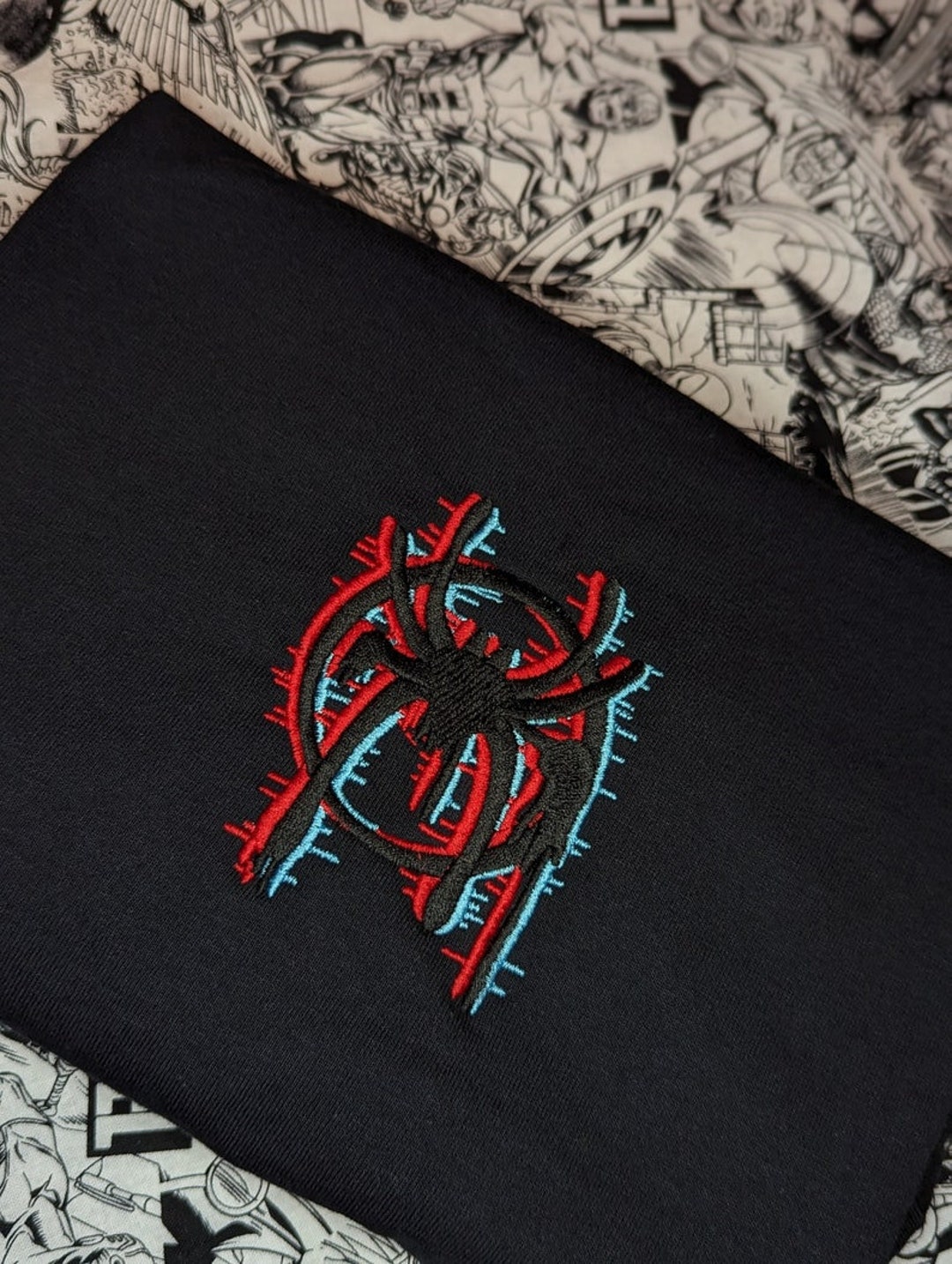Spiderman Miles Morales Spiderverse Sweater, Spiderman Embroidered ...