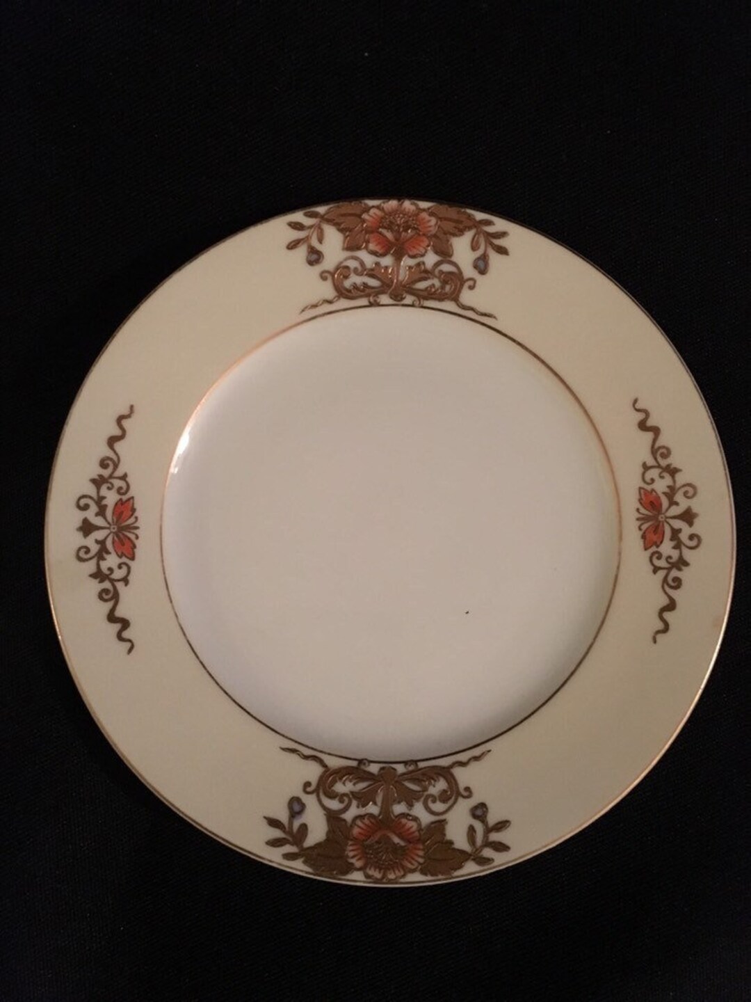 Noritake 20056 Red Back Stamp Bread Plates Pink & Gold Floral Design - Etsy