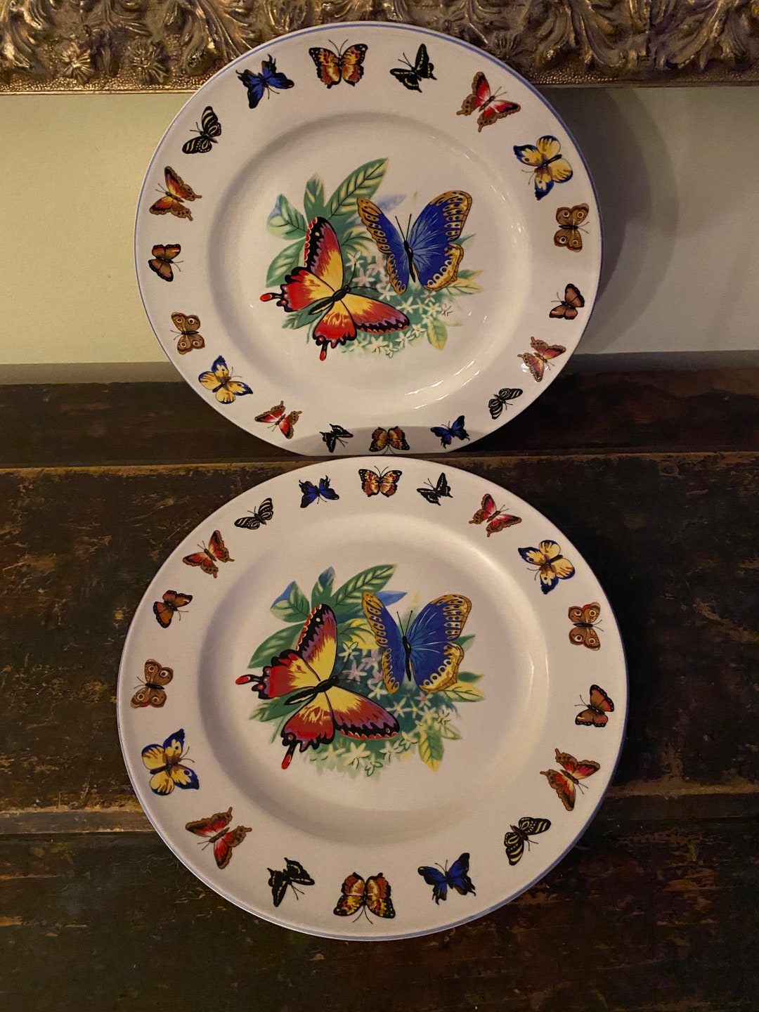 2 Tabletops Unlimited Butterflies Dinner Plate - Etsy