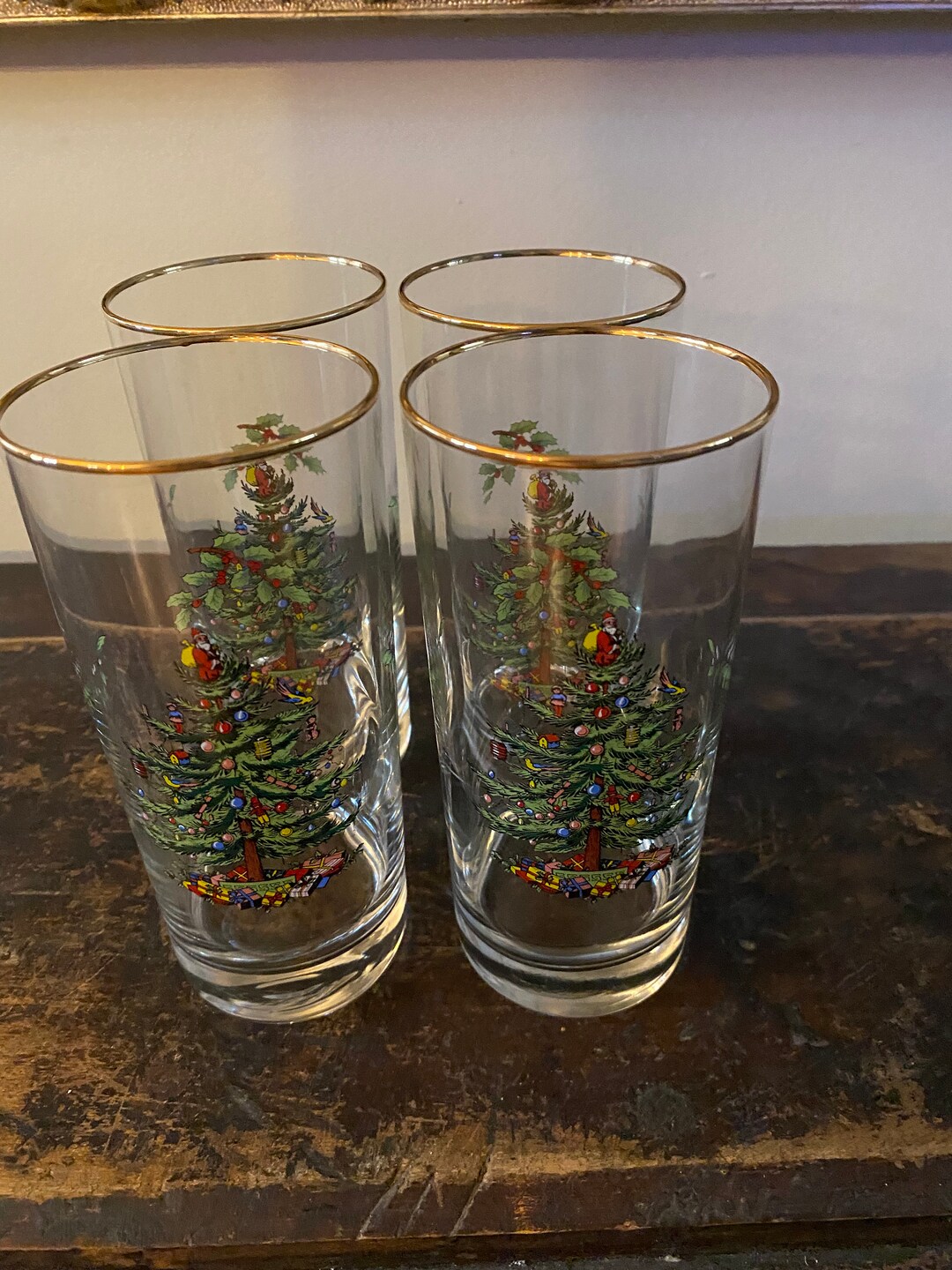 4 Spode Christmas Tree Highball Glasses - Etsy