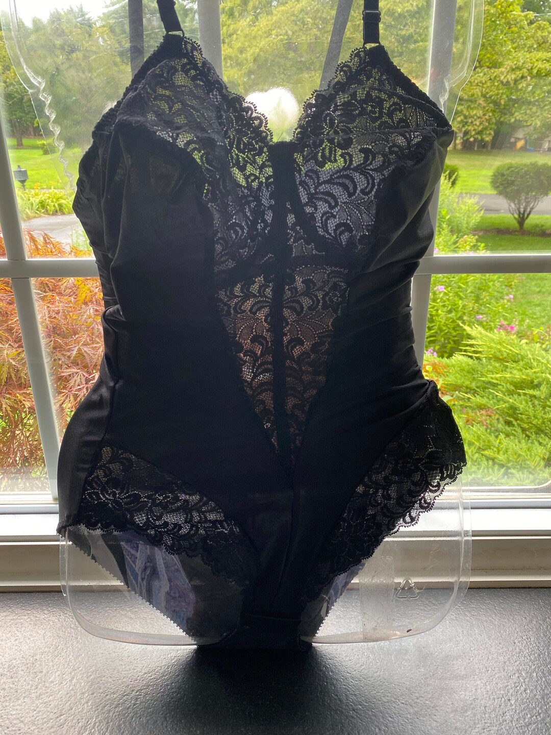 Vintage Crown-ette Black Lacey Shapewear 34B - Etsy