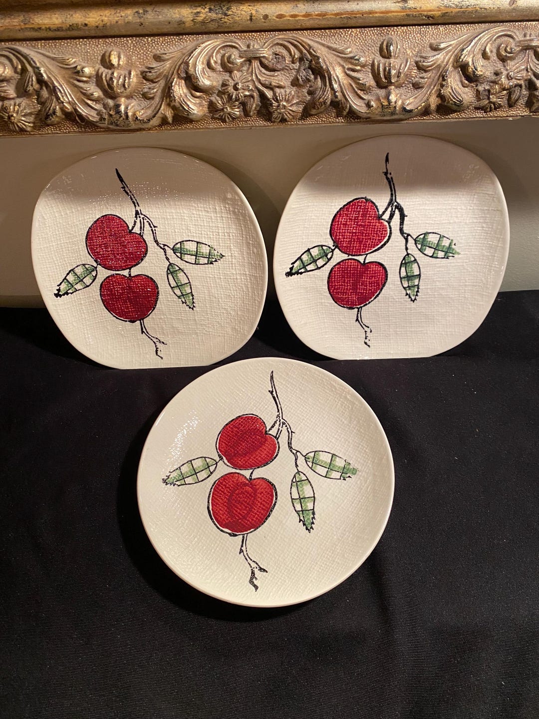 Blue Ridge Textured Apple Plates 1 Round 2 Square - Etsy