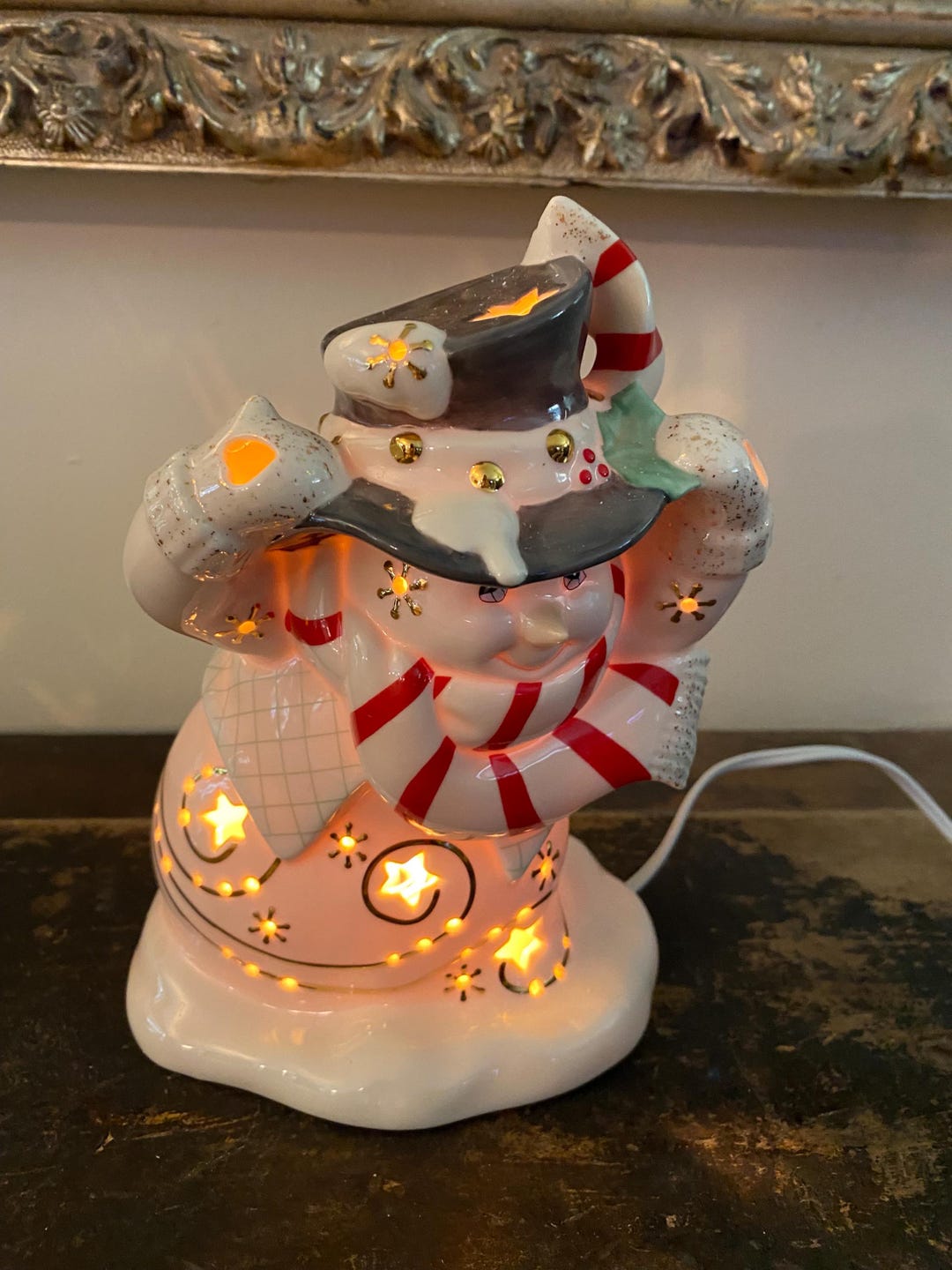 Lenox Lighted Snowman Figurine - Etsy