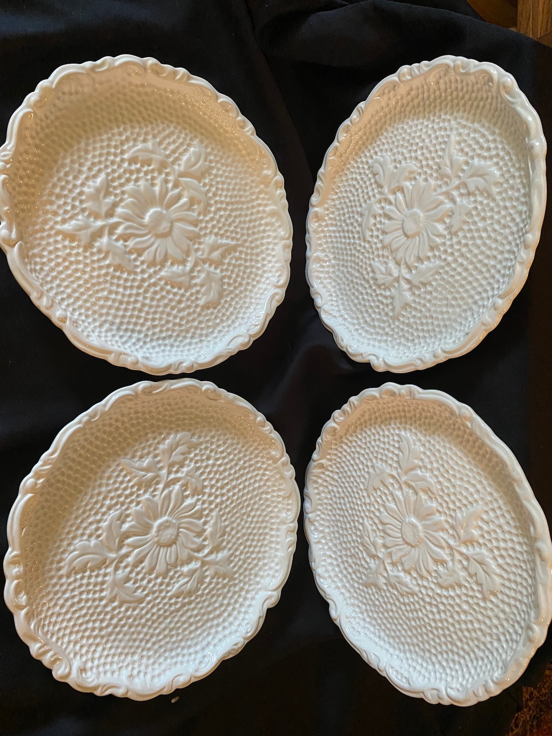 4 Ethan Allen Italy Nove Z.A. Dal 1860 Embossed Dinner Plates + - Etsy