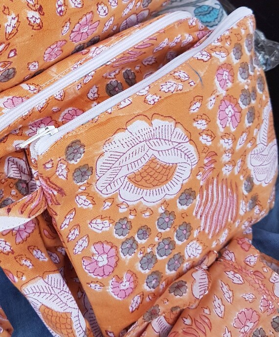 7 x 6.5 cms HANDMADE INDIAN PURSE Handbag Tidy Indian Block | Etsy