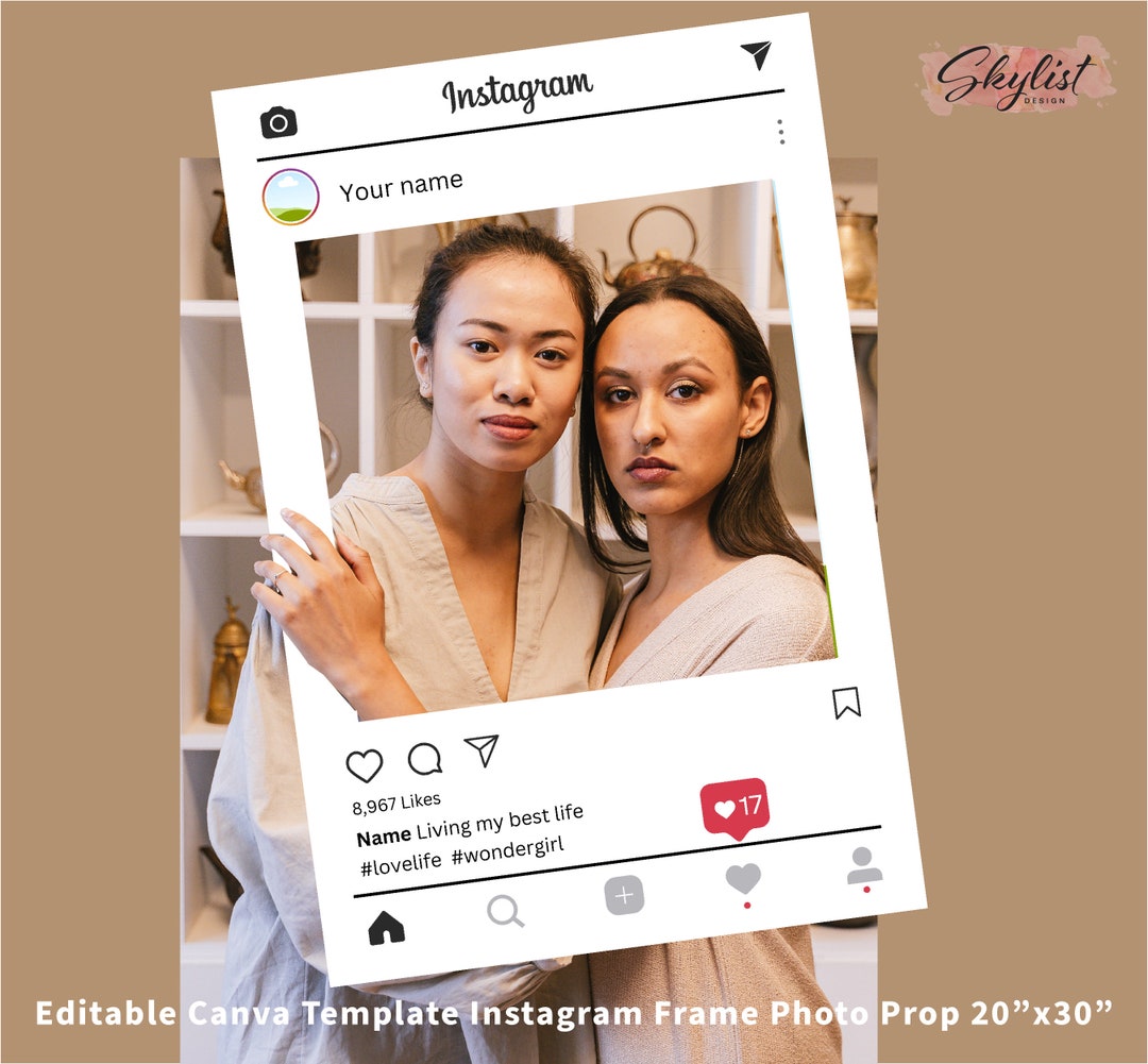 Instagram Selfie Photo Frame Cut Out Drag and Drop, Simple and Easy ...