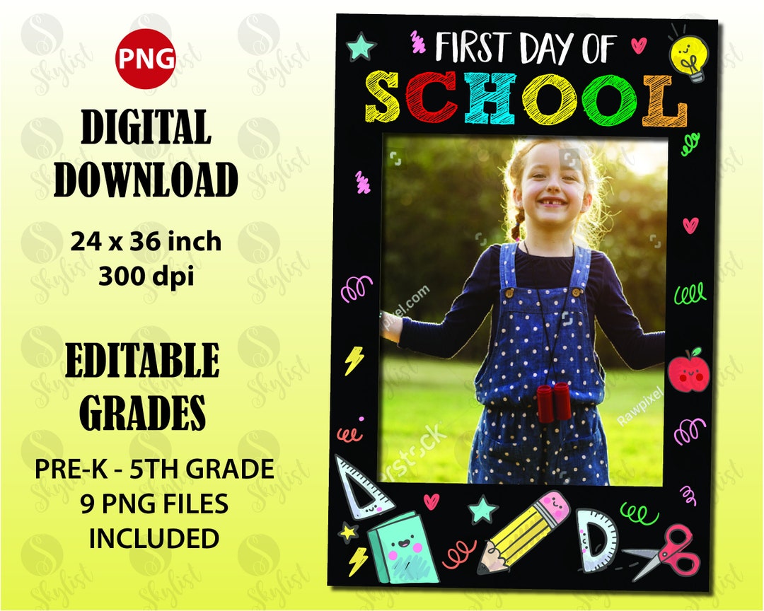 Welcome Back to School Custom Changeable Grades Photo Prop Printable ...