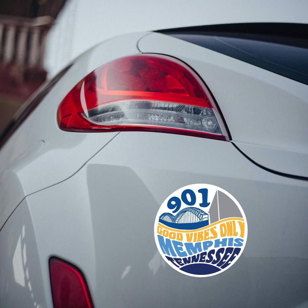 Memphis 901 Bumper Sticker, Good Vibes Sticker, 5 Inch Die Cut Vinyl - Etsy