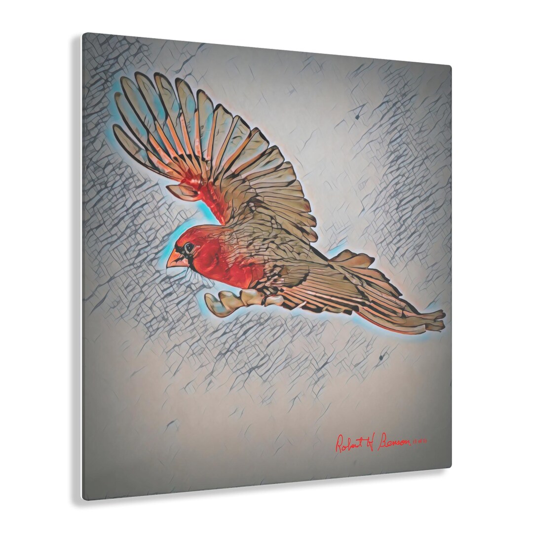 Northern Cardinal - Hybrid Fine Art - Custom Made - One of a Kind. - Etsy