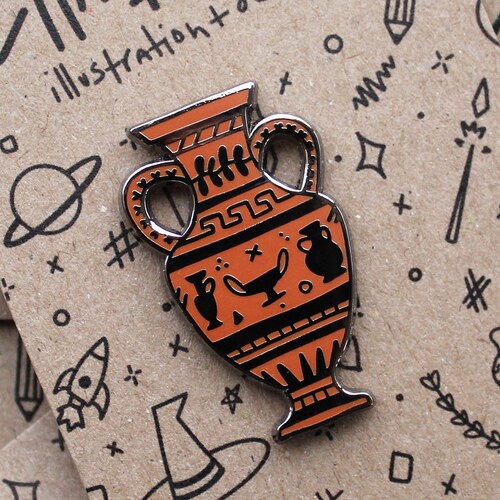 Greek Amphora Enamel Pin Greek Pottery Inspired Hard Enamel | Etsy