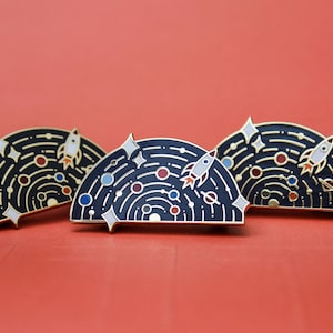 Space Explorer Enamel Pin | Solar System Hard Enamel Lapel Pin - Etsy