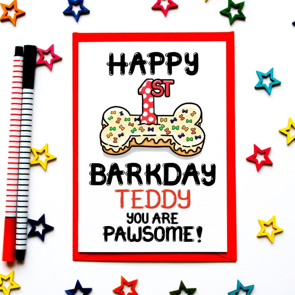 1st Dog Birthday Card - Etsy