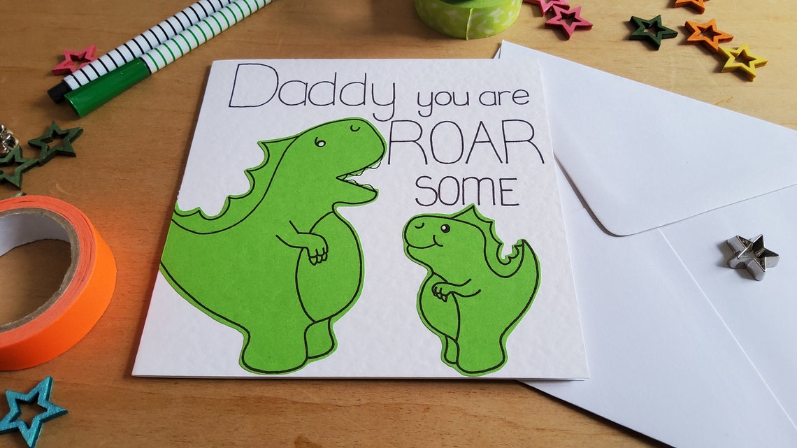 Fathers Day Card Daddy You Are ROAR Some Birthday Card - Etsy