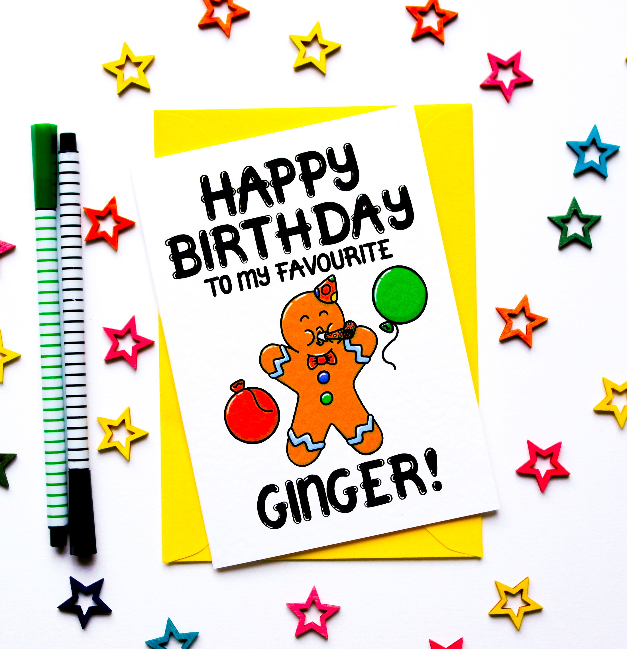 Funny Birthday Card Happy Birthday to My Favourite Ginger - Etsy UK