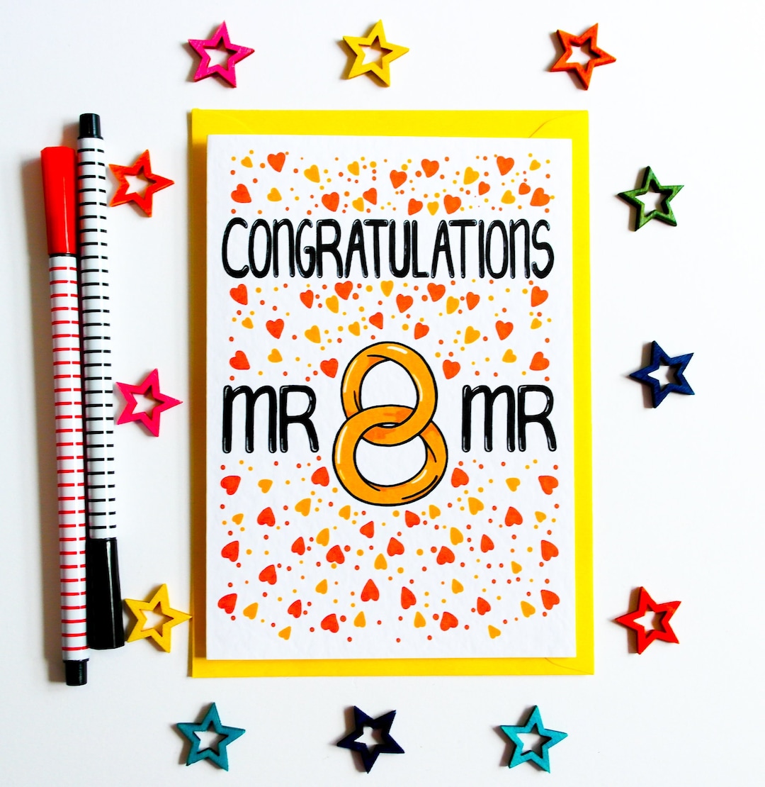 Gay Wedding Card, Mr and Mr Wedding Card, Couple Wedding Card, Wedding ...