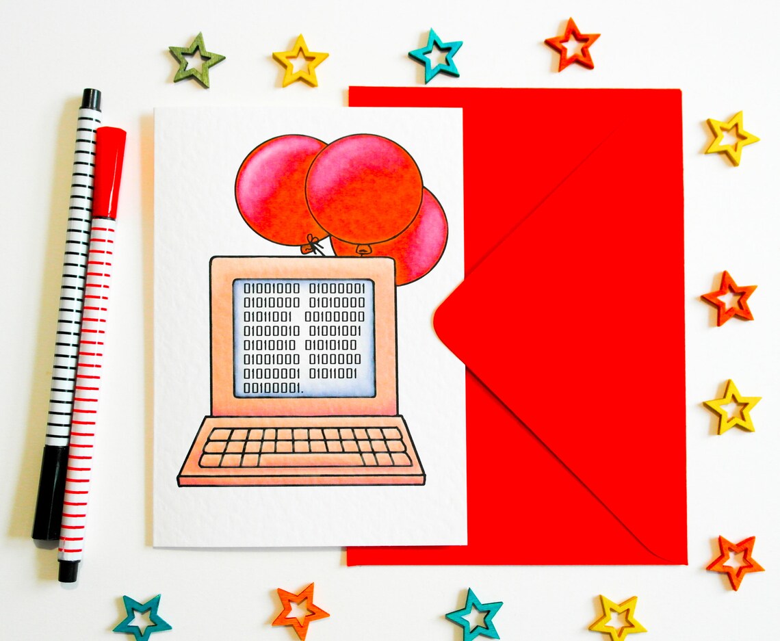 Happy Birthday Binary Birthday Card Hidden Message Card - Etsy