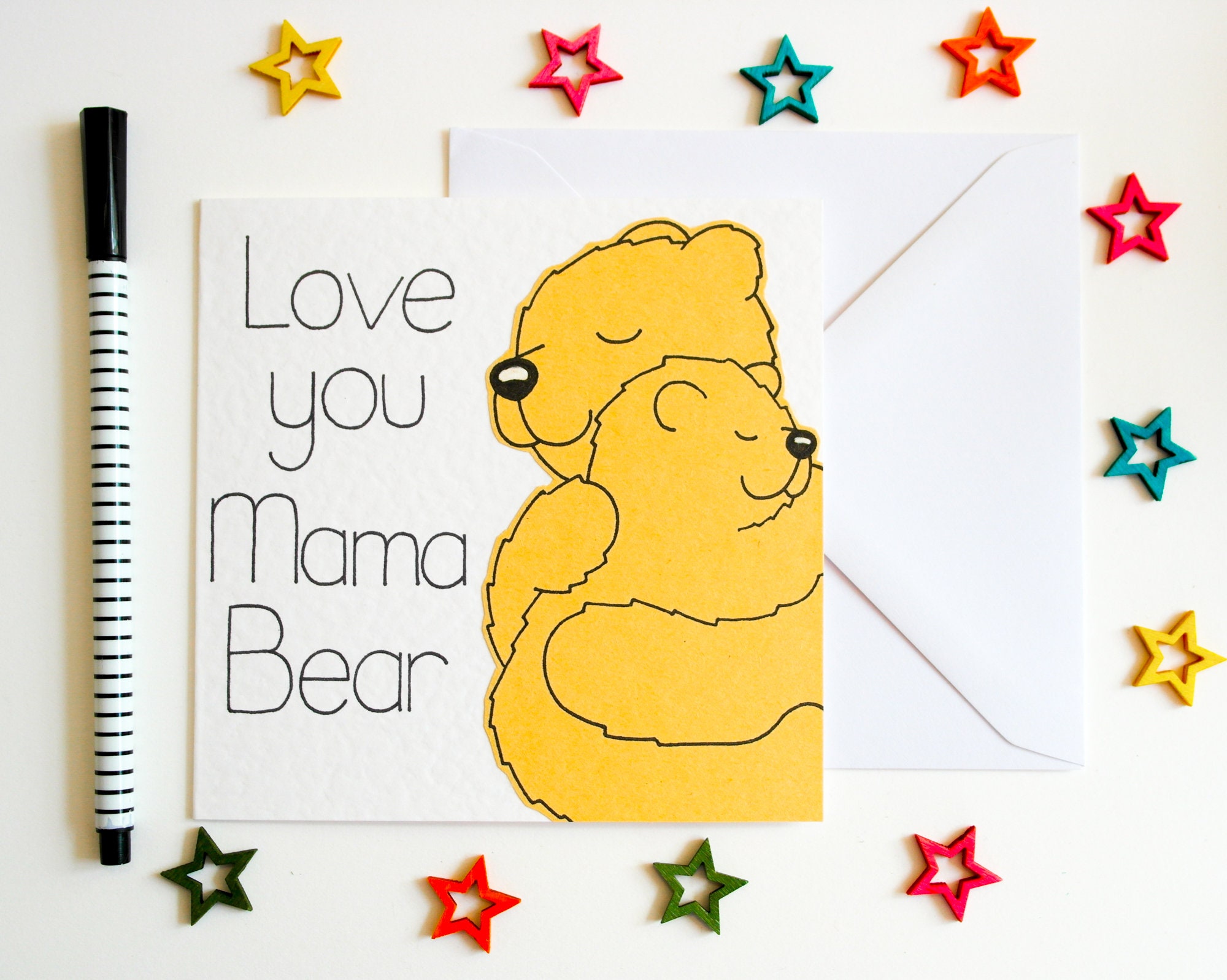 Love You Mama Bear card Mother's day card Mama Bear | Etsy