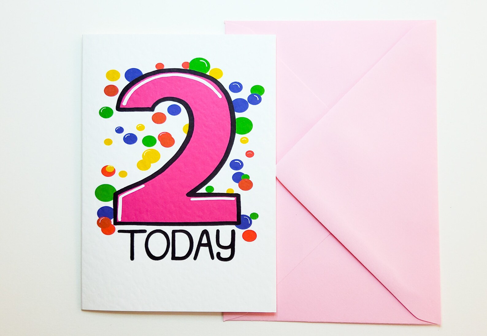 Two 2 Today Birthday Card Happy Birthday Card for a Two Year - Etsy