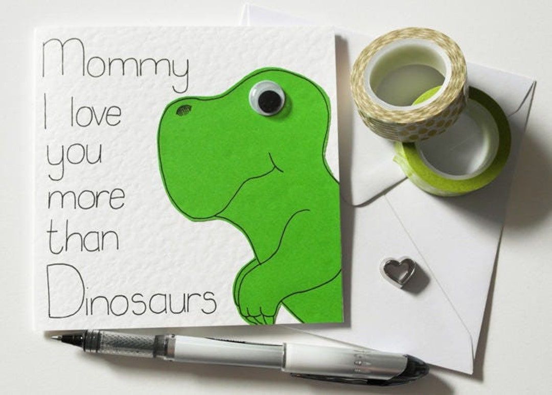 Dino Mother's Day Card, Mom Birthday Card, Mommy I Love You More Than ...