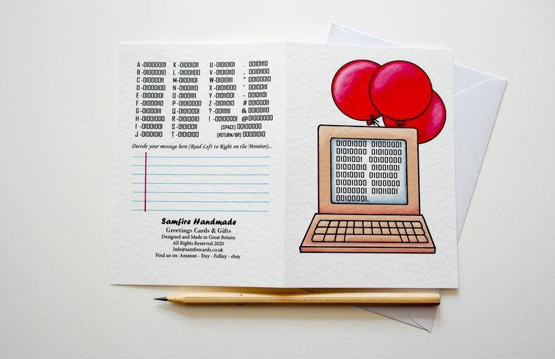 Happy Birthday Binary Birthday Card Hidden Message Card | Etsy