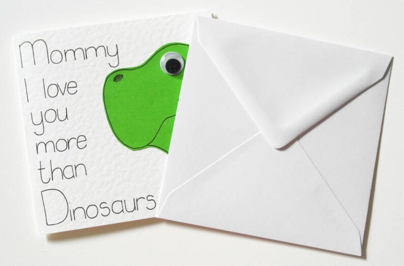 Dino Mother's Day Card Mom Birthday Card Mommy I Love - Etsy