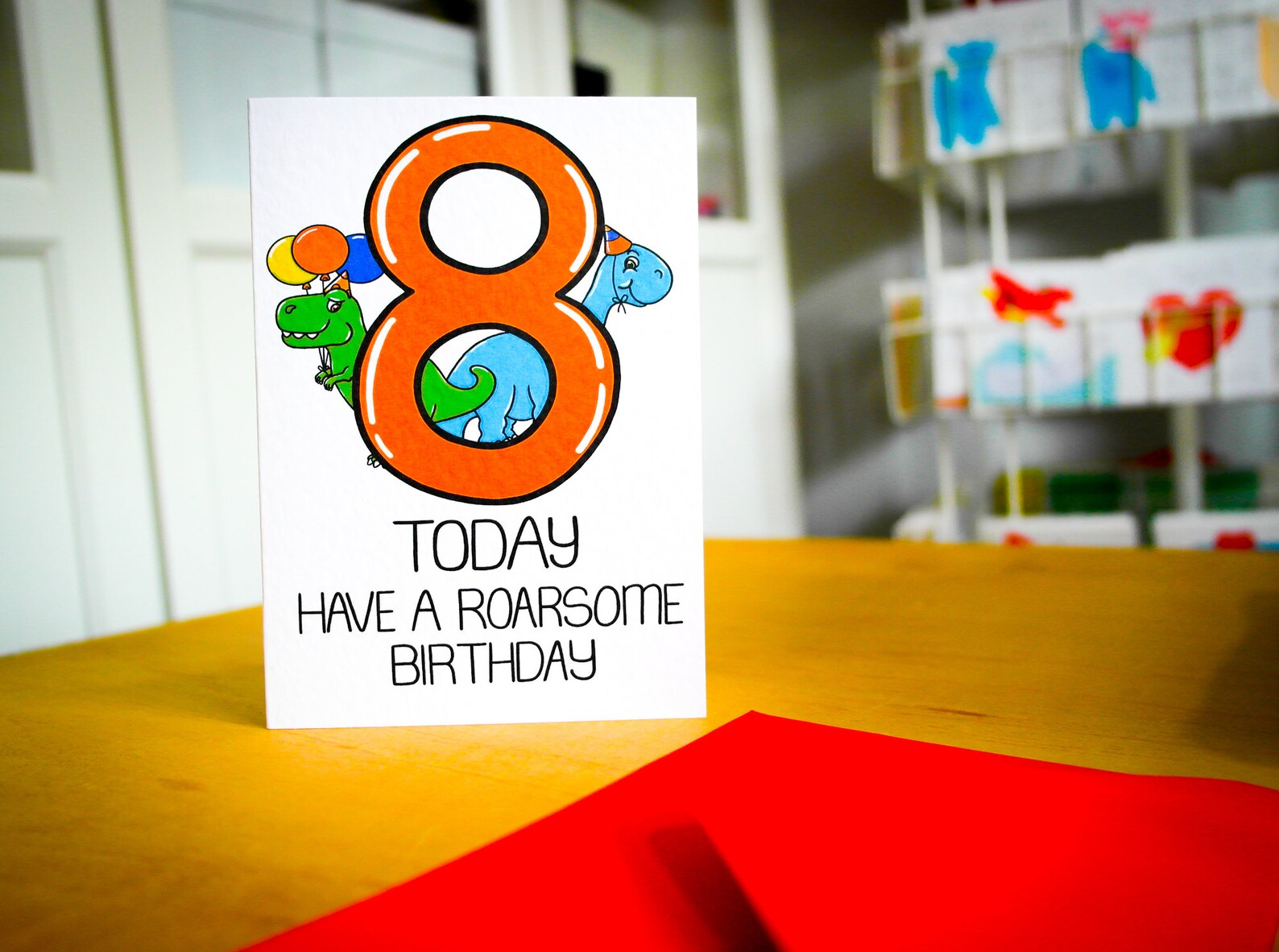 8th Birthday Card 8 Today Have A Roarsome Birthday Age Boys - Etsy UK