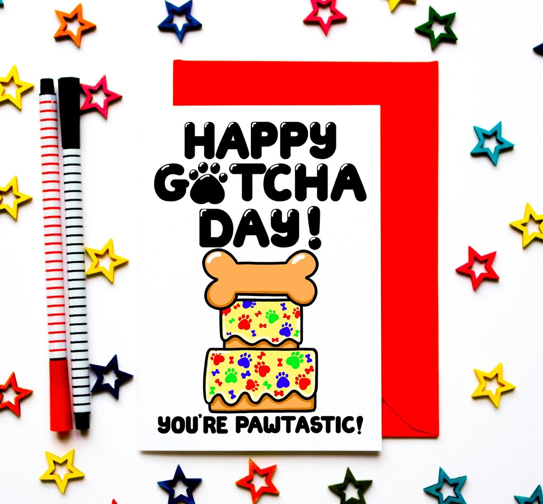 Dog Gotcha Day Card, Dog Adoption Card, Fur Baby Gotcha Card, Card for ...