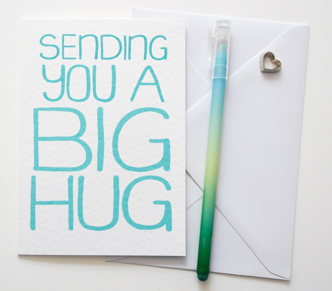 Sending You a Big Hug Cards Double Pack Orange and Blue - Etsy